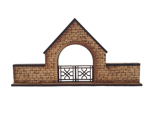 28mm 1:56 Stone Wall Arched Gate – Charlie Foxtrot Models