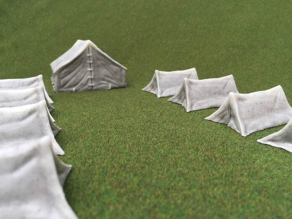 28mm 1:56 "Small Ridge Tent" x 3 by Debris of War – Charlie Foxtrot Models